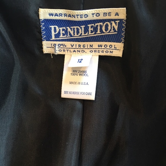 Pendleton | Jackets & Coats | Pendleton Classic Black Wool Blazer Size ...